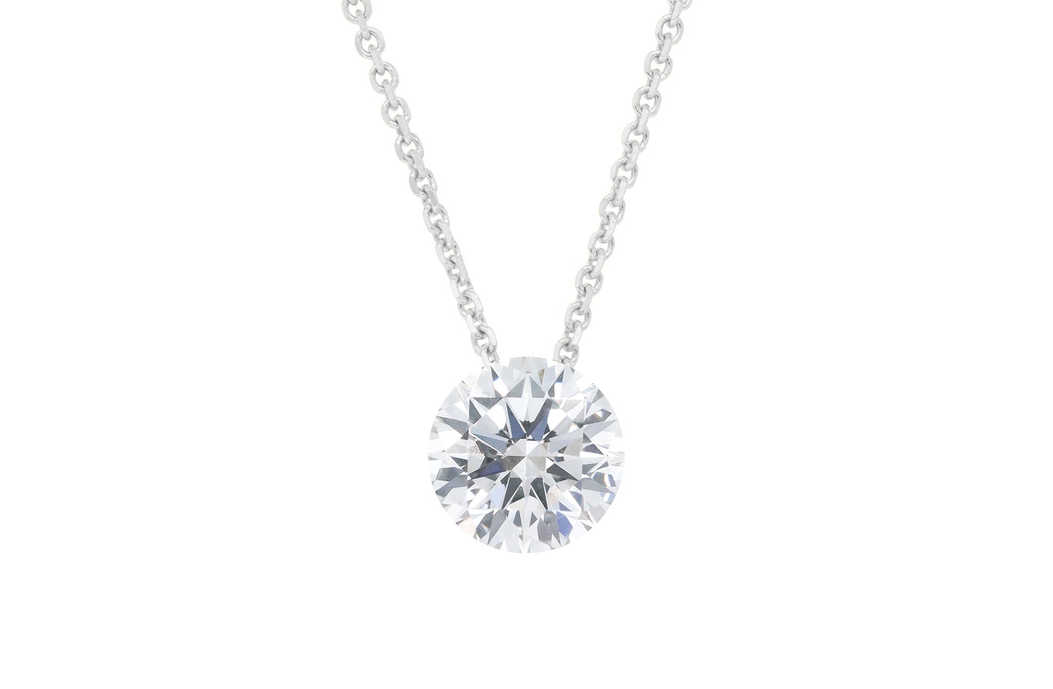 The Floeting® Diamond Pendant in White Gold | 1.01ct G VS1 – The ...
