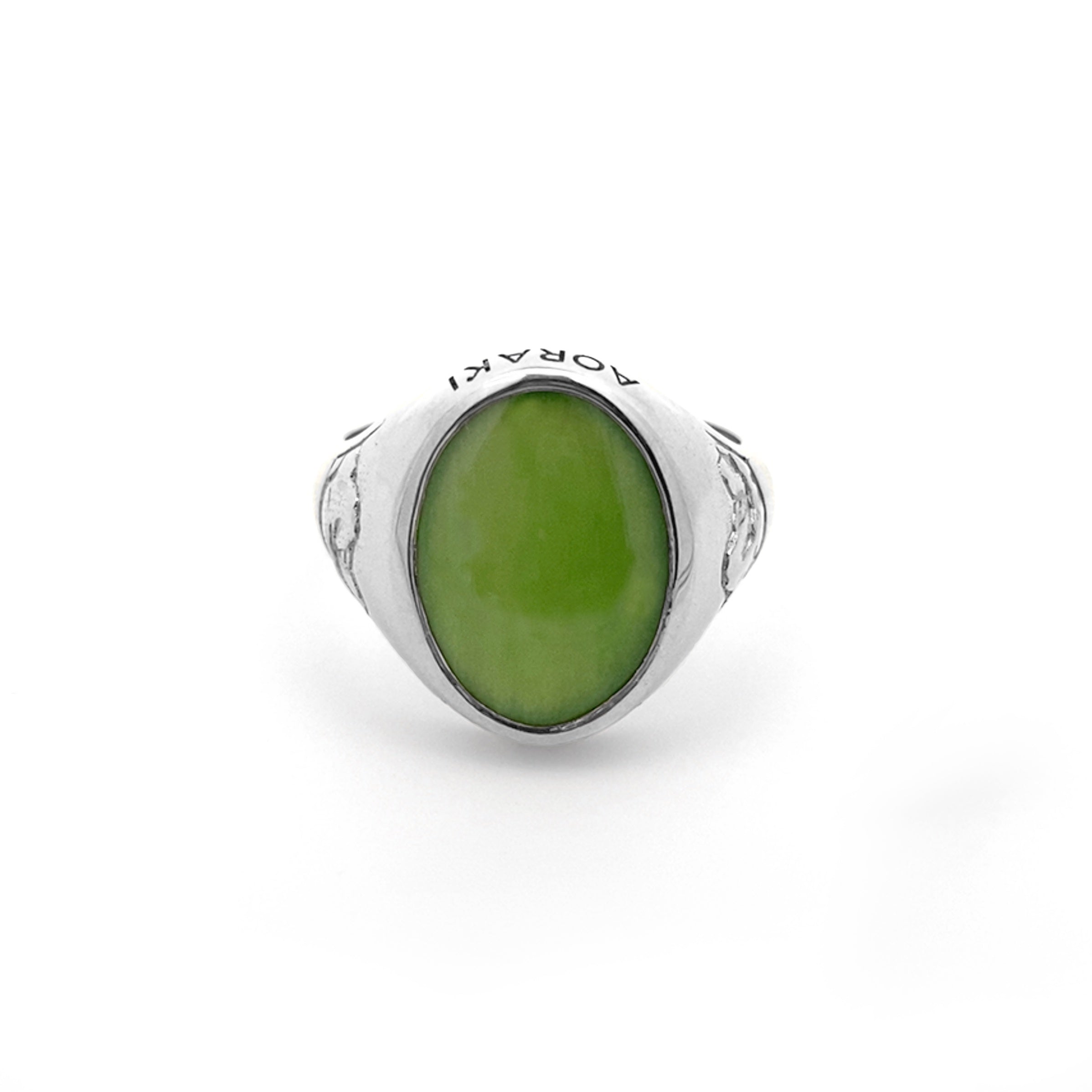 Aoraki Mt Cook: Greenstone Set Signet Ring – The Village Goldsmith