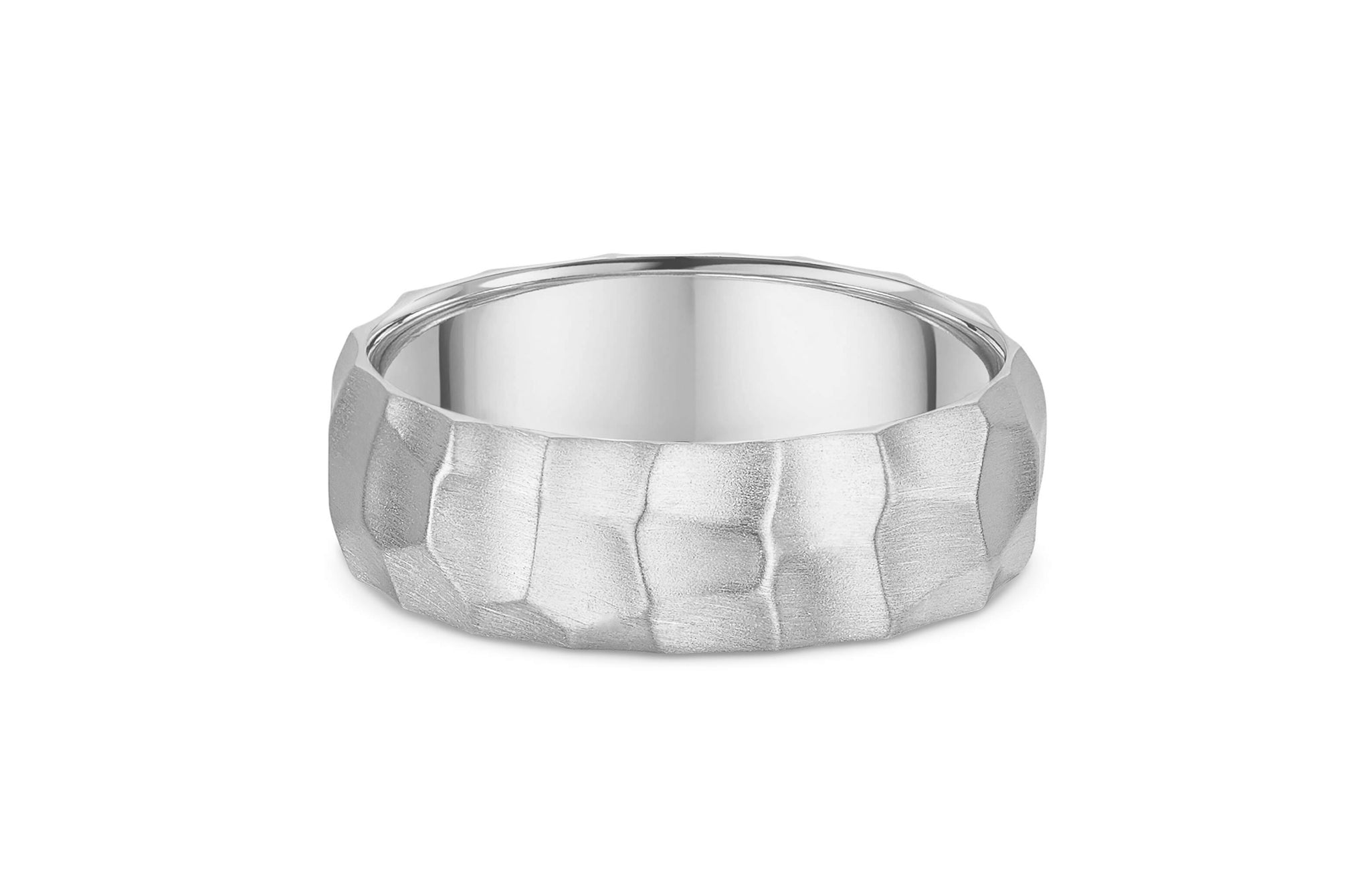 Hammered Finish Band in Platinum – The Village Goldsmith