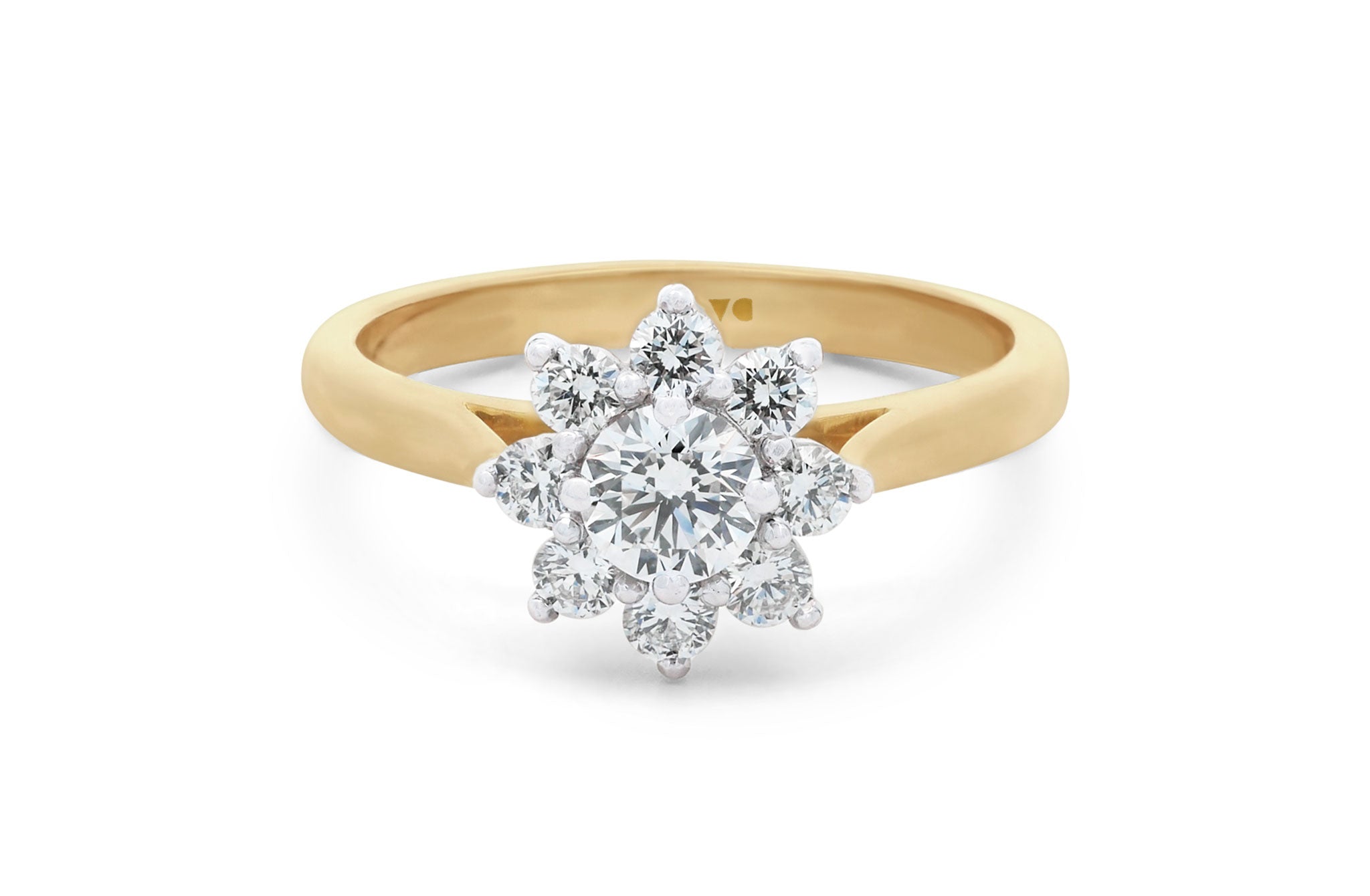 Fleur: Brilliant Cut Diamond Halo Ring – The Village Goldsmith