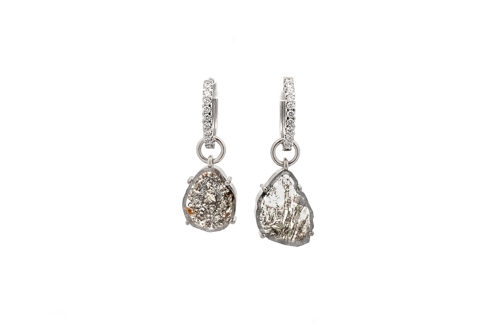 Diamond Slab Earring Enhancers in White Gold | 3.76ctw – The Village ...