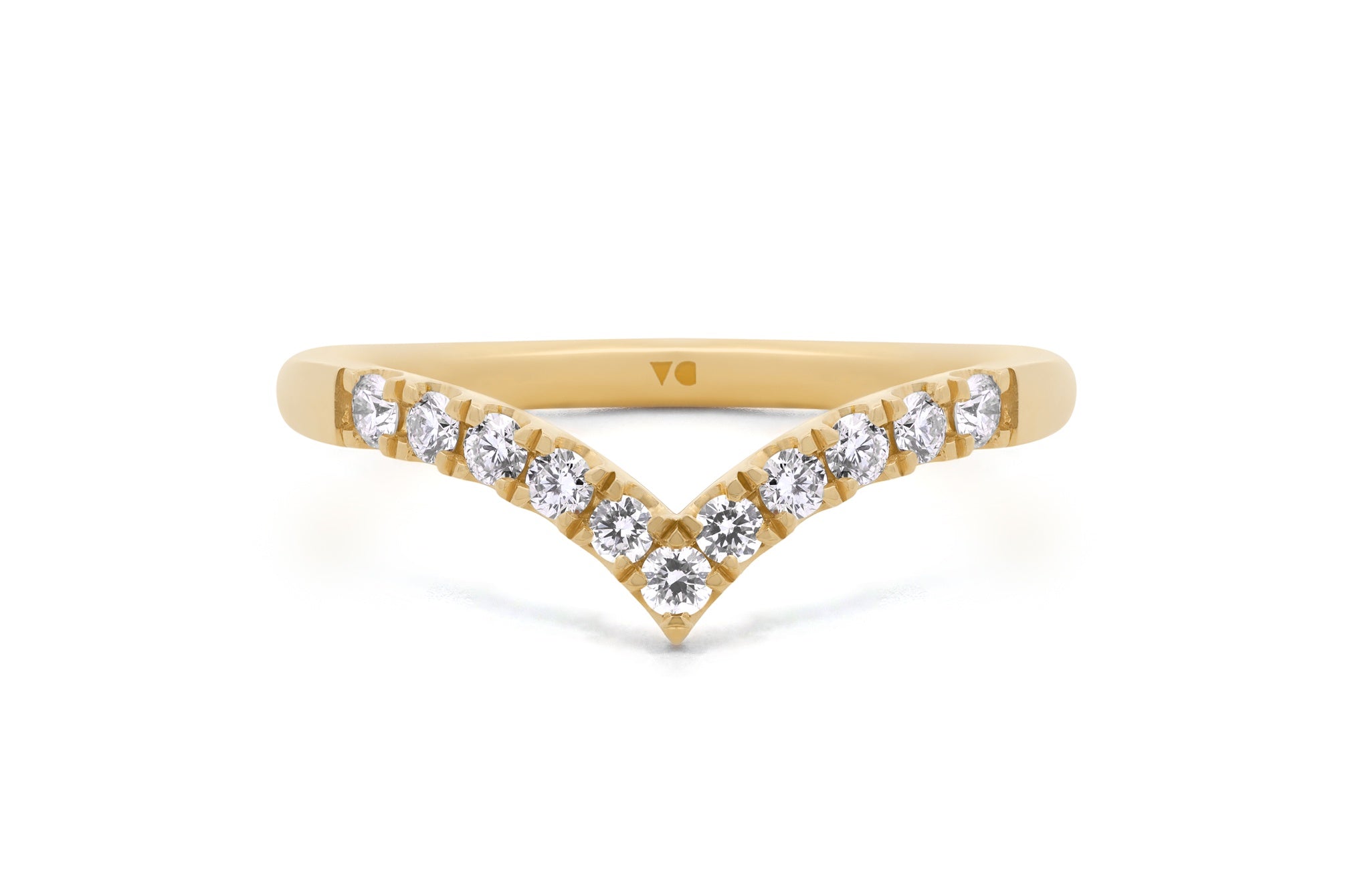 Brilliant Cut Diamond Claw Set V-shaped Ring | 0.22ctw – The Village ...